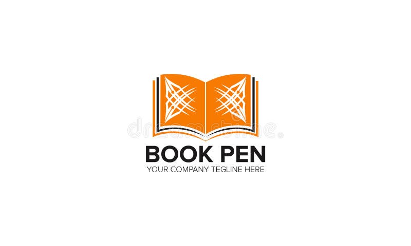Unique Book Pen Logo Design Stock Vector - Illustration of template ...