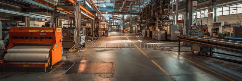 A Modern Bookbindery with Machines Cutting, Folding, and Binding Pages ...