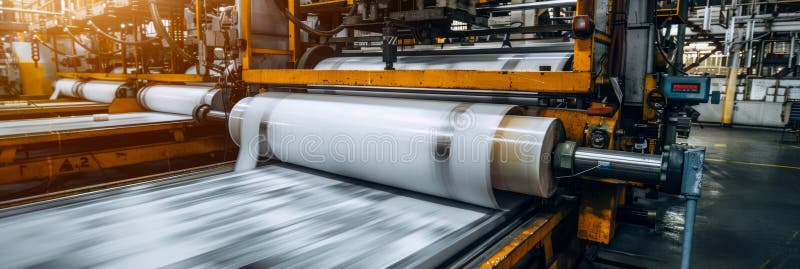 A Modern Bookbindery with Machines Cutting, Folding, and Binding Pages ...