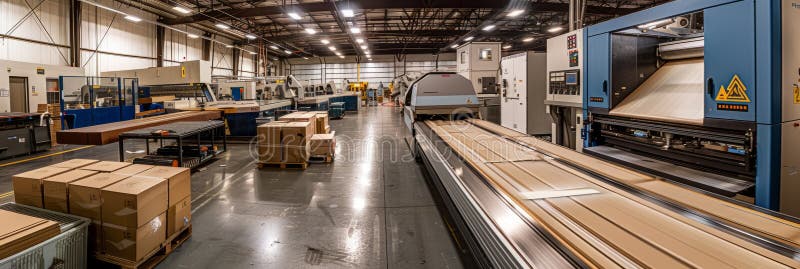 A Modern Bookbindery with Machines Cutting, Folding, and Binding Pages ...