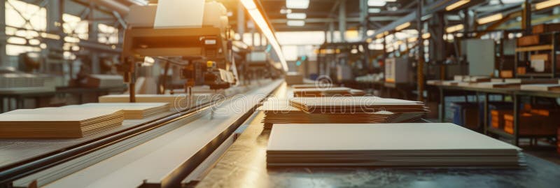 A Modern Bookbindery with Machines Cutting, Folding, and Binding Pages ...