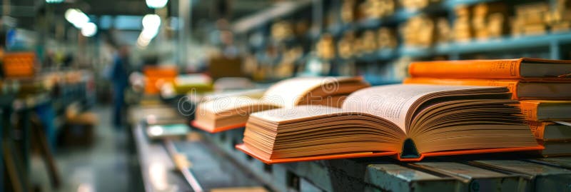A Modern Bookbindery with Machines Cutting, Folding, and Binding Pages ...