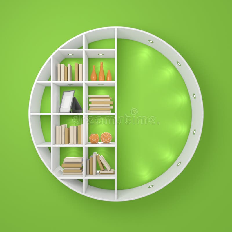 Modern bookshelf. stock illustration. Illustration of clean - 26928584