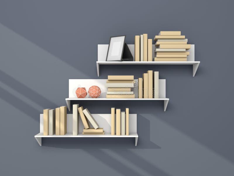 Modern bookshelf. stock illustration. Illustration of empty - 25121180