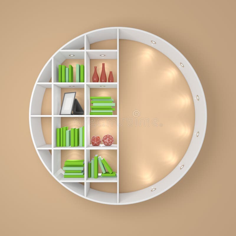 Modern bookshelf. stock illustration. Illustration of clean - 26928584