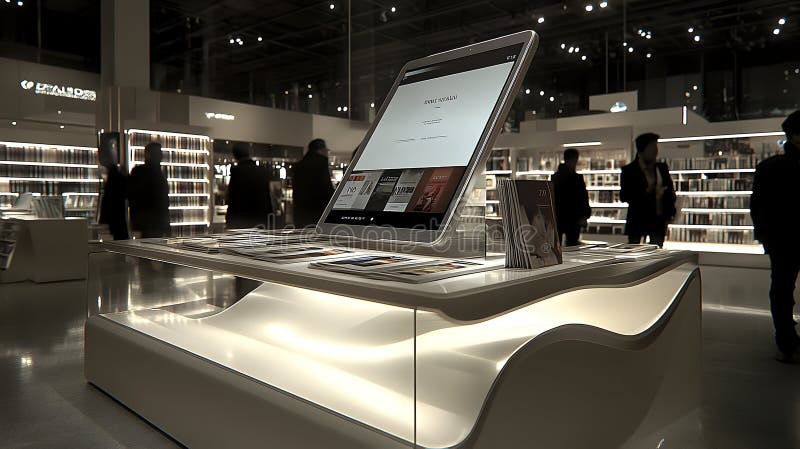 Modern Bookstore Kiosk stock illustration. Illustration of signage ...