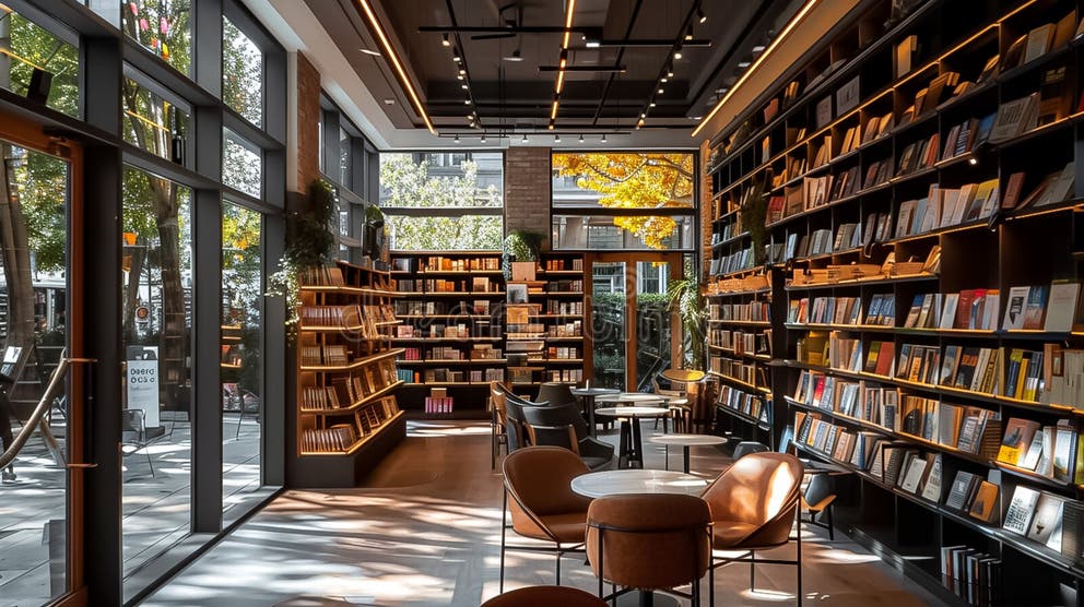 Modern Bookstore Interior a Warm and Inviting Booksto F596-20-48da-836d ...