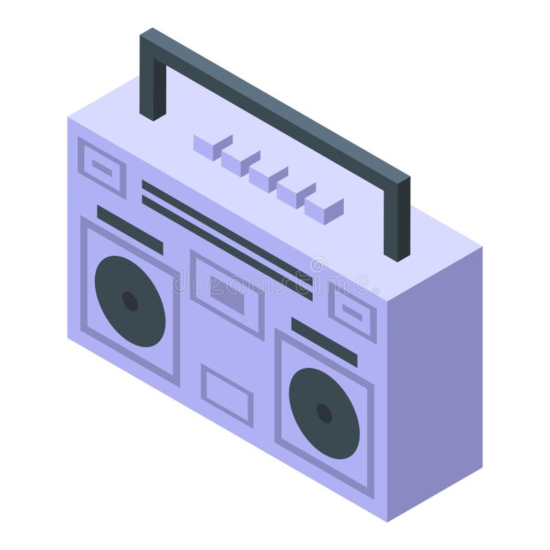 Modern Boombox Playing Music with Buttons and Speakers Stock Vector ...