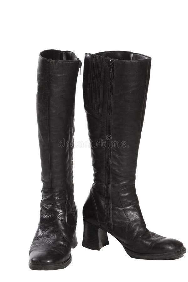 Modern boots stock image. Image of women, close, black - 12377987