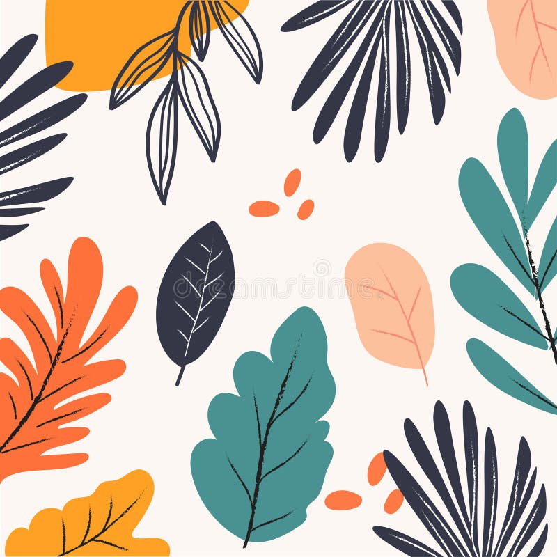 Modern Botanical Leaf in Flat Minimal Vector Illustration Stock Vector ...