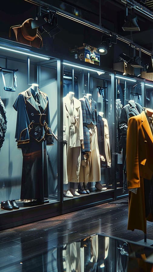 Modern Boutique Scene Featuring an Extensive Array of Stylish Attire ...