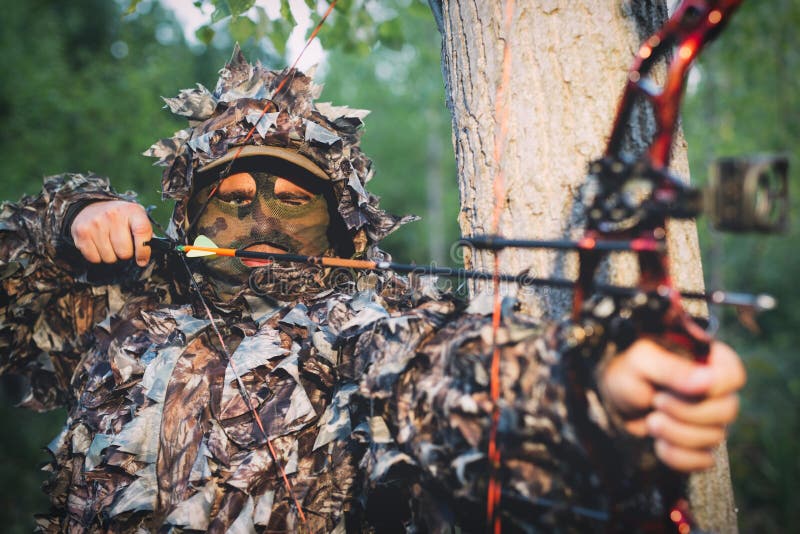 Modern Bow Hunter stock image. Image of hunter, shoot - 97994925