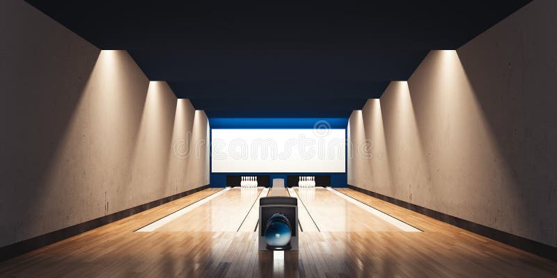 Modern Bowling Interior. 3d Rendering Stock Illustration - Illustration ...