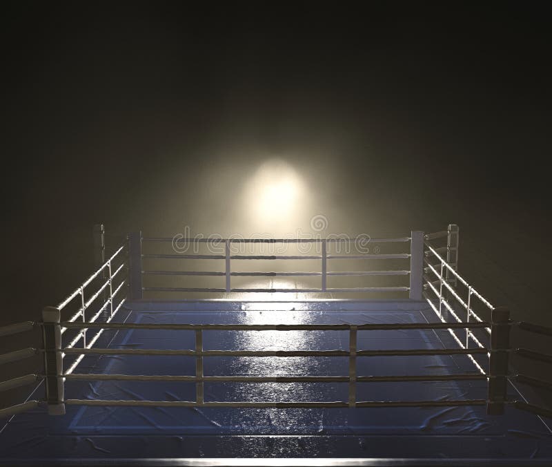 Modern Boxing Ring Round Number Three Stock Illustration - Illustration ...