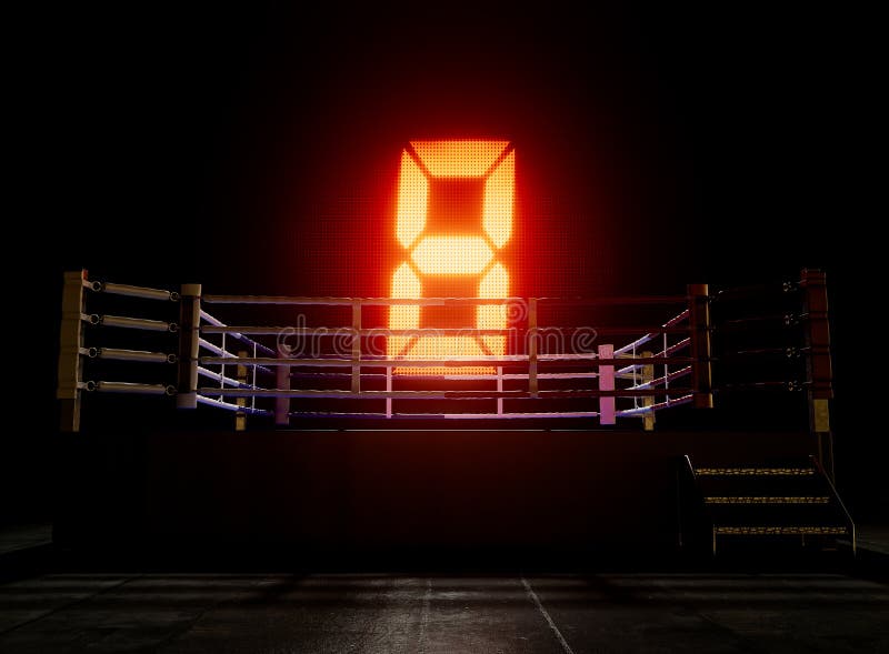 Modern Boxing Ring Round Number Eight Stock Illustration - Illustration ...