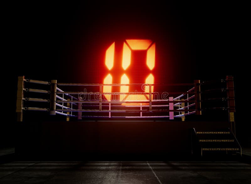 Modern Boxing Ring Round Number Ten Stock Illustration - Illustration ...