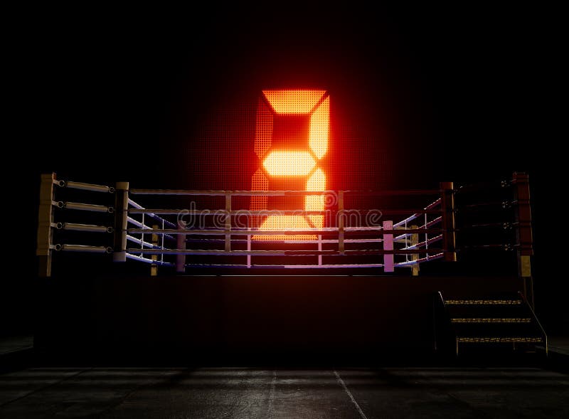 Modern Boxing Ring Round Number Three Stock Illustration - Illustration ...