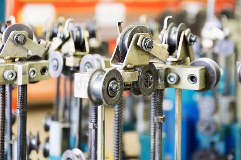 The Mechanism of a Braiding Machine Close-up. Stock Photo - Image of ...
