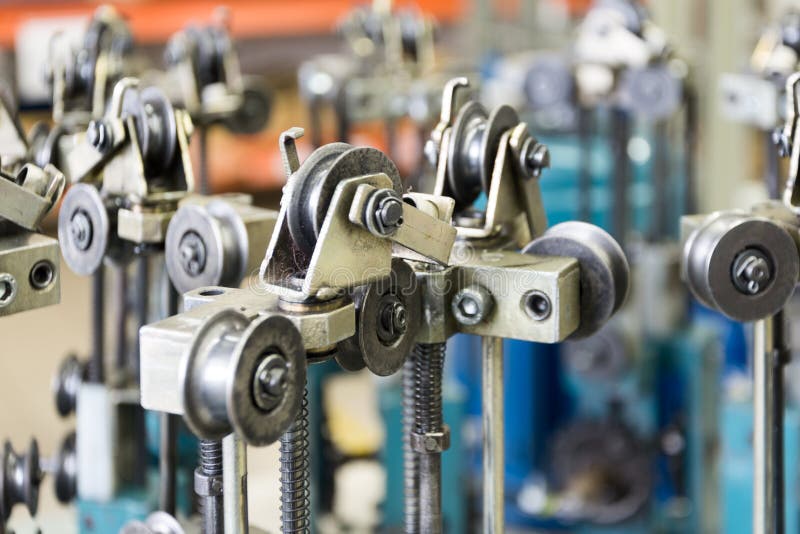 Modern braiding machine. stock photo. Image of mechanism - 91155716