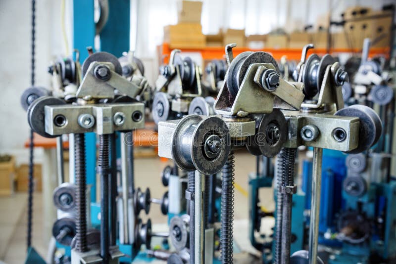 The Mechanism of a Braiding Machine Close-up. Stock Image - Image of ...