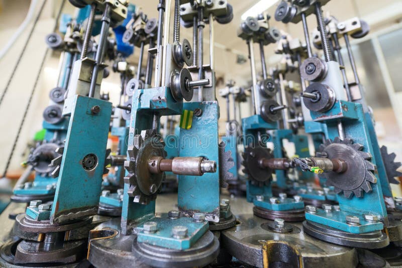 The Mechanism of a Braiding Machine Close-up. Stock Photo - Image of ...