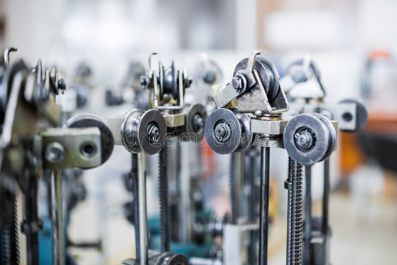 The Mechanism of a Braiding Machine Close-up. Stock Photo - Image of ...