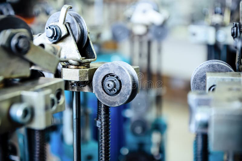 The Mechanism of a Braiding Machine Close-up. Stock Photo - Image of ...