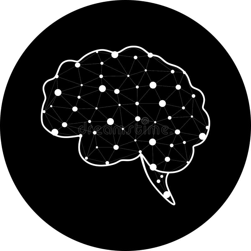 Modern Brain Link Connected Point Logo Vector. Digital Human Brain ...