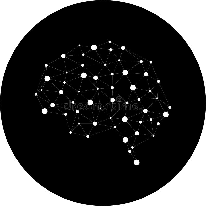 Modern Brain Link Connected Point Logo Vector. Digital Human Brain ...