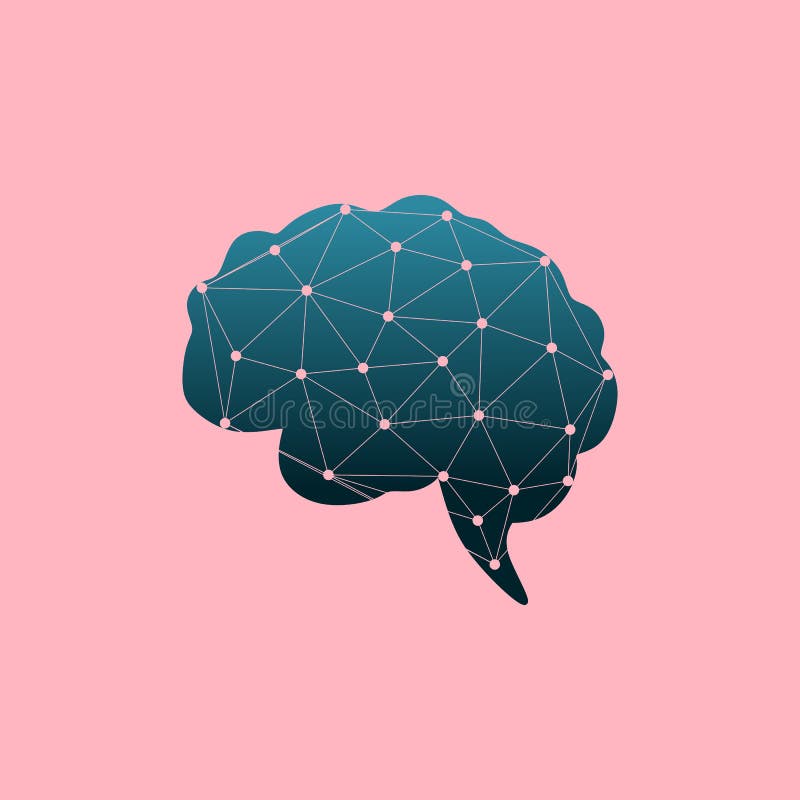 Modern Brain Link Connected Point Logo Vector. Digital Human Brain ...