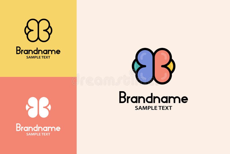 Simple brain logo and icon stock vector. Illustration of brain - 191233993