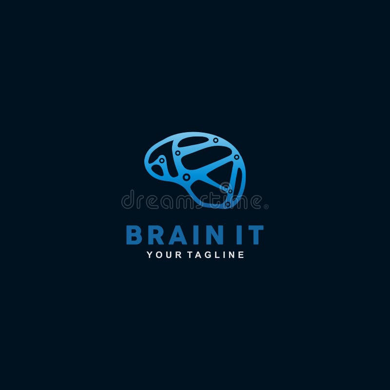 Simple Brain Logo Design Template Stock Vector - Illustration of design ...