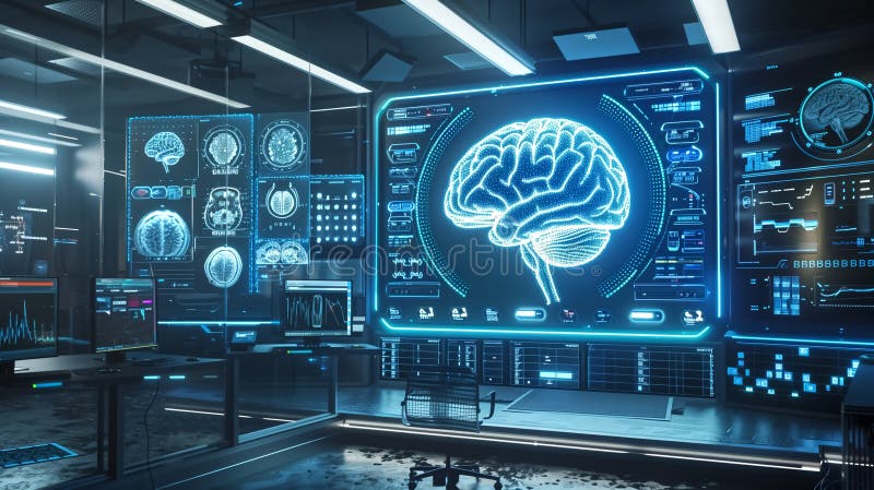 Modern Brain Study Laboratory and Monitors EEG Reading and Brain Stock ...