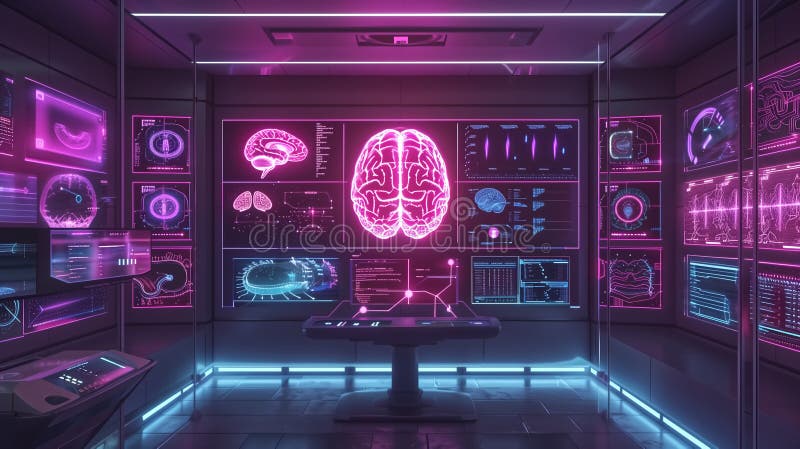 Modern Brain Study Laboratory and Monitors EEG Reading and Brain Stock ...