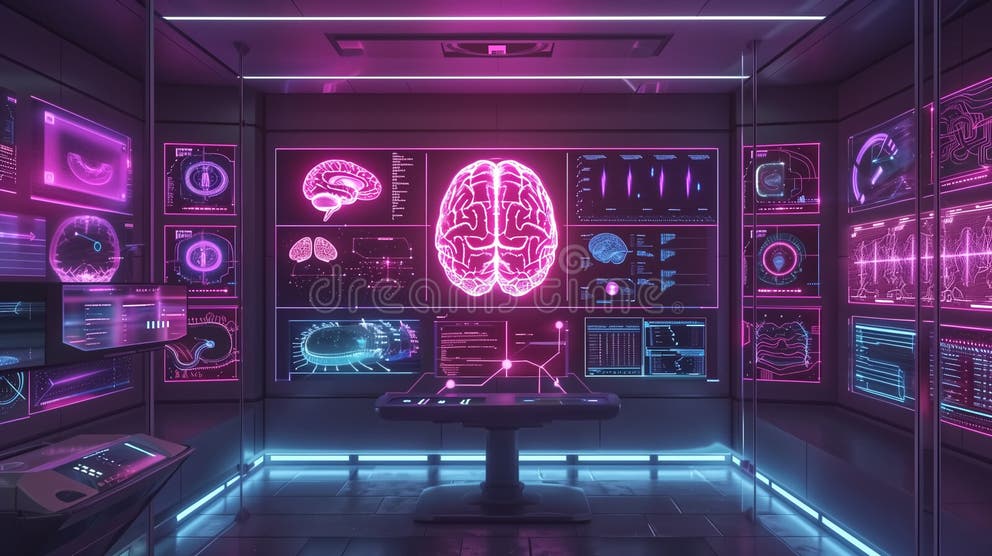 Modern Brain Study Laboratory and Monitors EEG Reading and Brain Stock ...