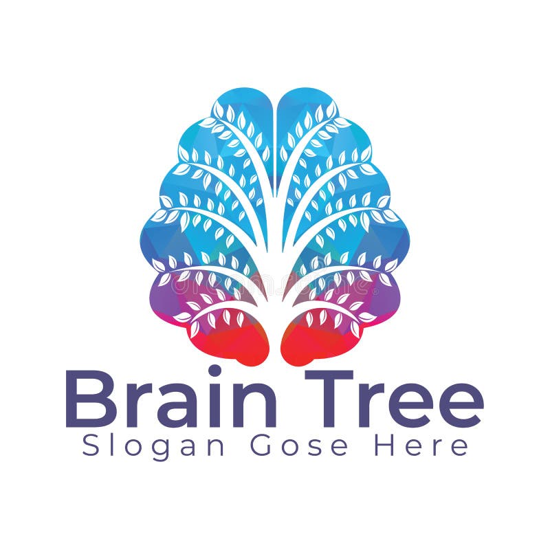 Modern Brain Tree Logo Design. Stock Vector - Illustration of ...