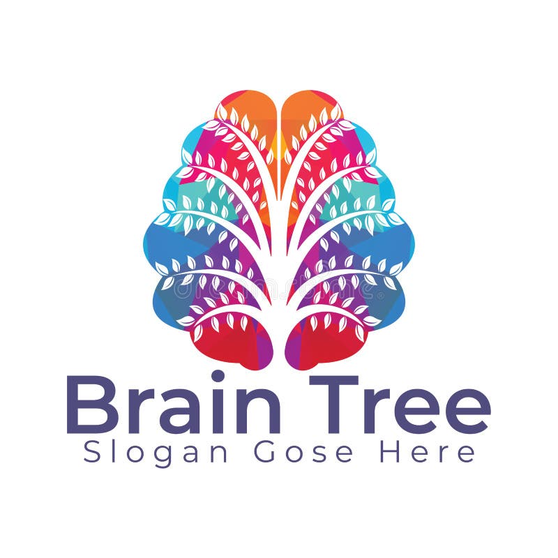 Modern Brain Tree Logo Design. Stock Vector - Illustration of growing ...