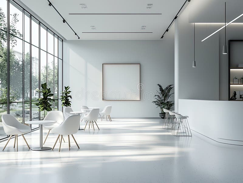 Modern Break Area in an Office, Featuring Large Windows that Allow ...