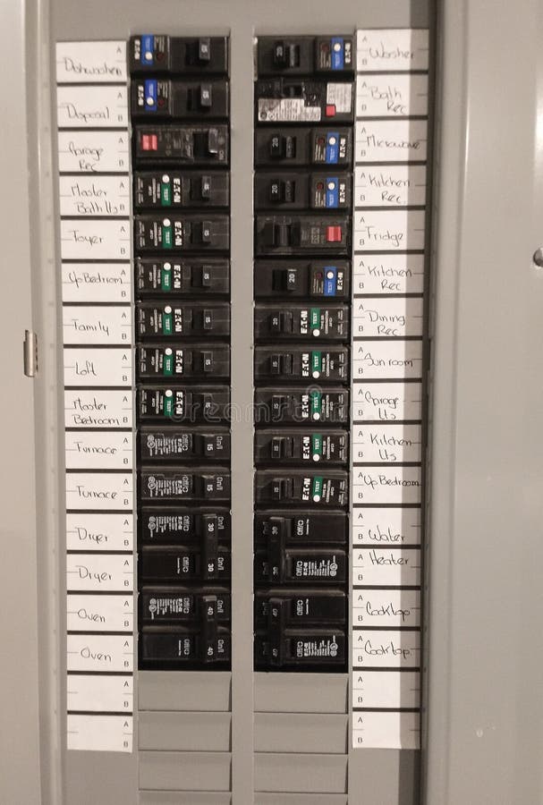 Modern Breaker Panel editorial stock photo. Image of circuit - 220726168