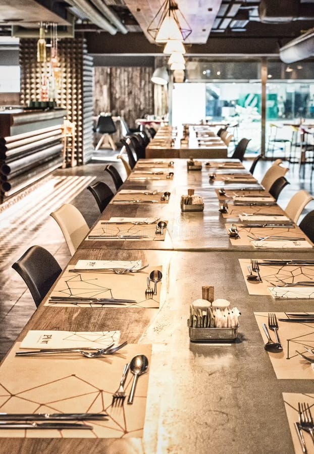 Modern Breakfast Room, Table Setting Stock Photo - Image of europe ...