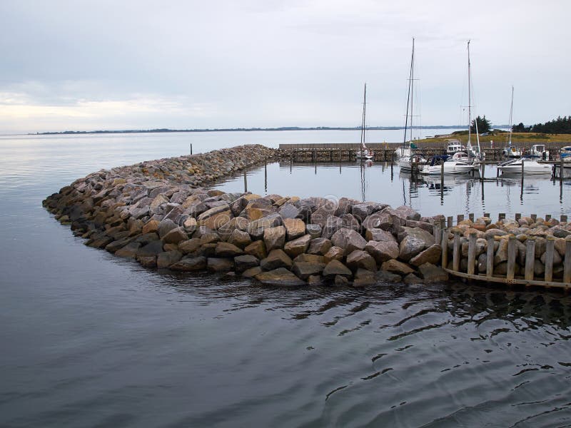 Modern Breakwater Protecting a Port Stock Photo - Image of safety ...
