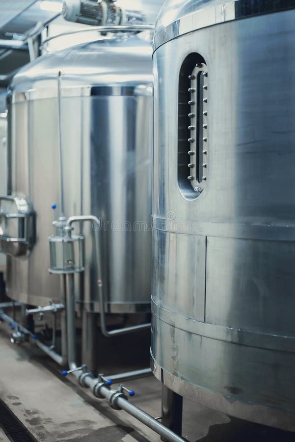 Modern Brewery Factory Interior Stock Image - Image of distillery ...