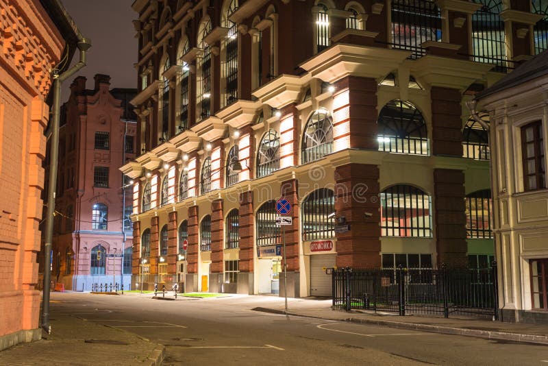 Modern brick building stock photo. Image of glow, city - 77672032