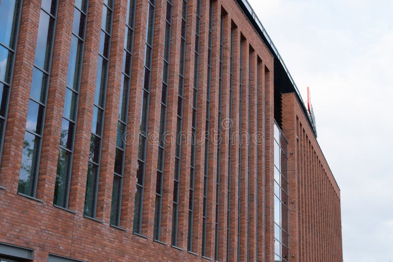 A Modern Brick Building. Oblong Windows Stock Photo - Image of ...