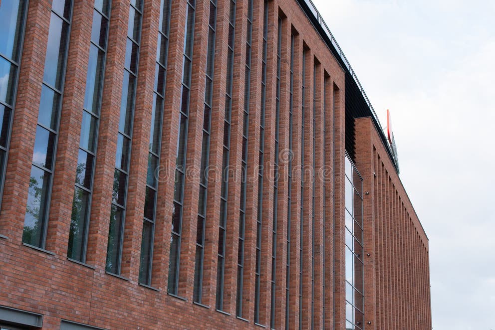 A Modern Brick Building. Oblong Windows Stock Photo - Image of ...