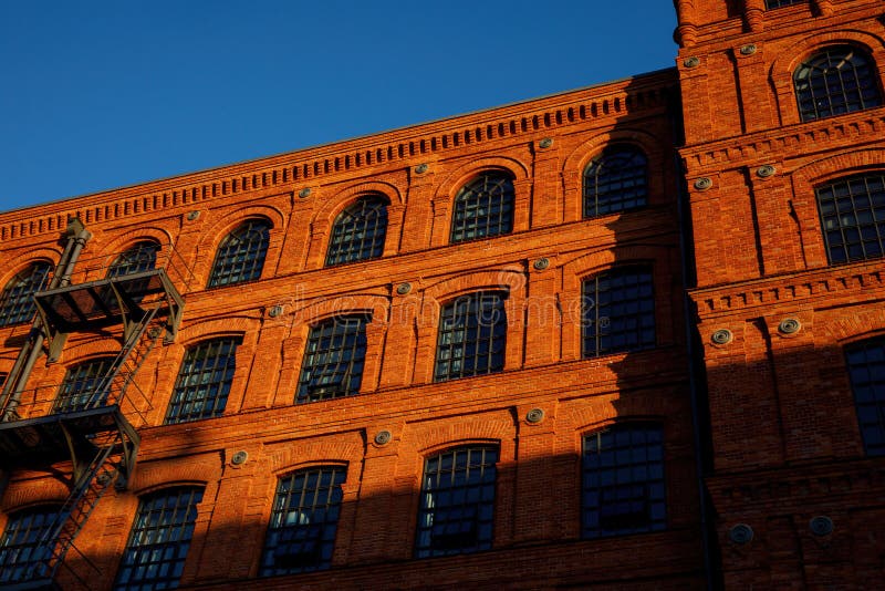 Modern Brick and Glass Facade of the Office Building. Stock Image ...