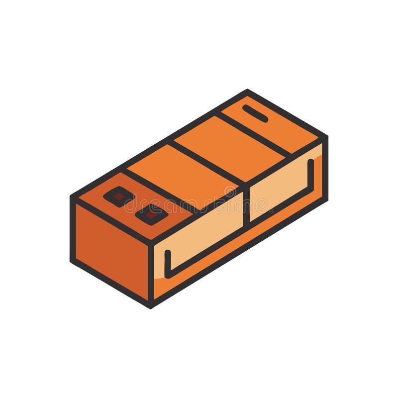 Modern Brick Icon for Building Stock Illustration - Illustration of ...