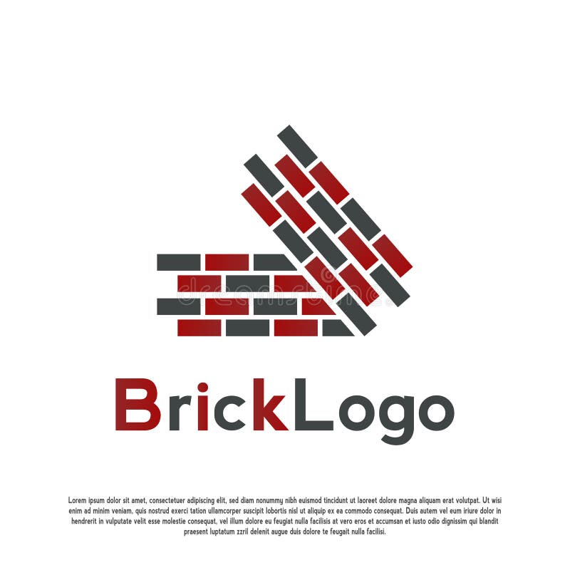 House of Brick Logo, Pile of Orange Brick Form in House Shape Concept Icon Logo Stock Vector ...