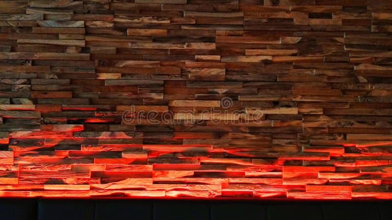 Modern Brick Wall with LED Lights in a Lounge Bar Ambience Stock Image ...