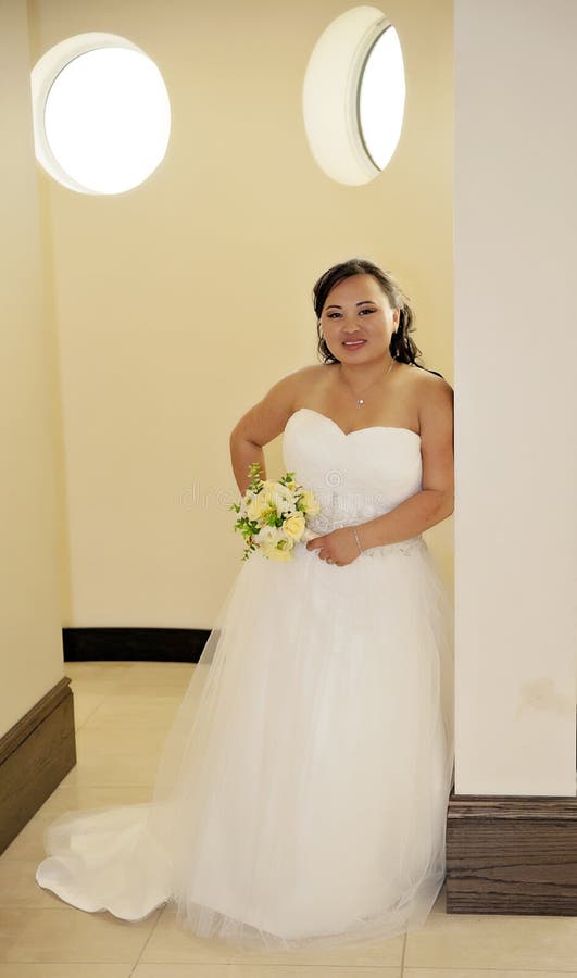 Modern Bride stock photo. Image of full, strapless, innocent - 52356286